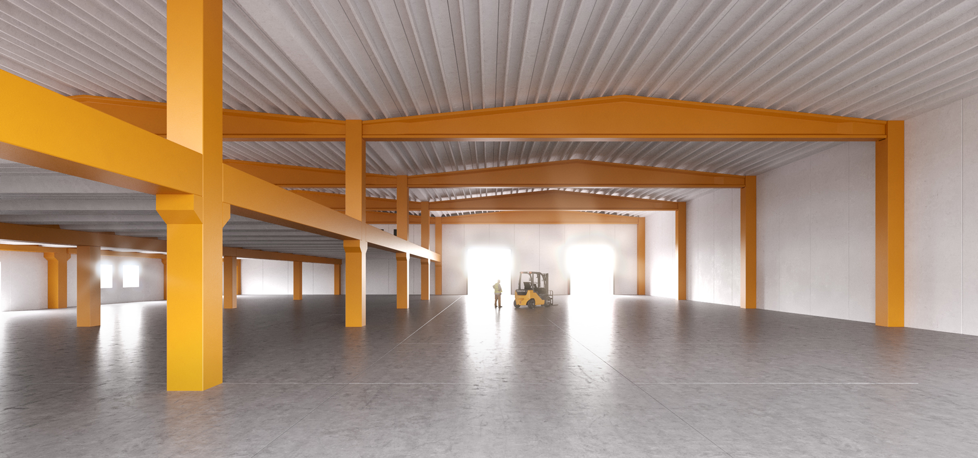 Double-slope beam with double-rib TT roof slab - Moretti Modular Contractor